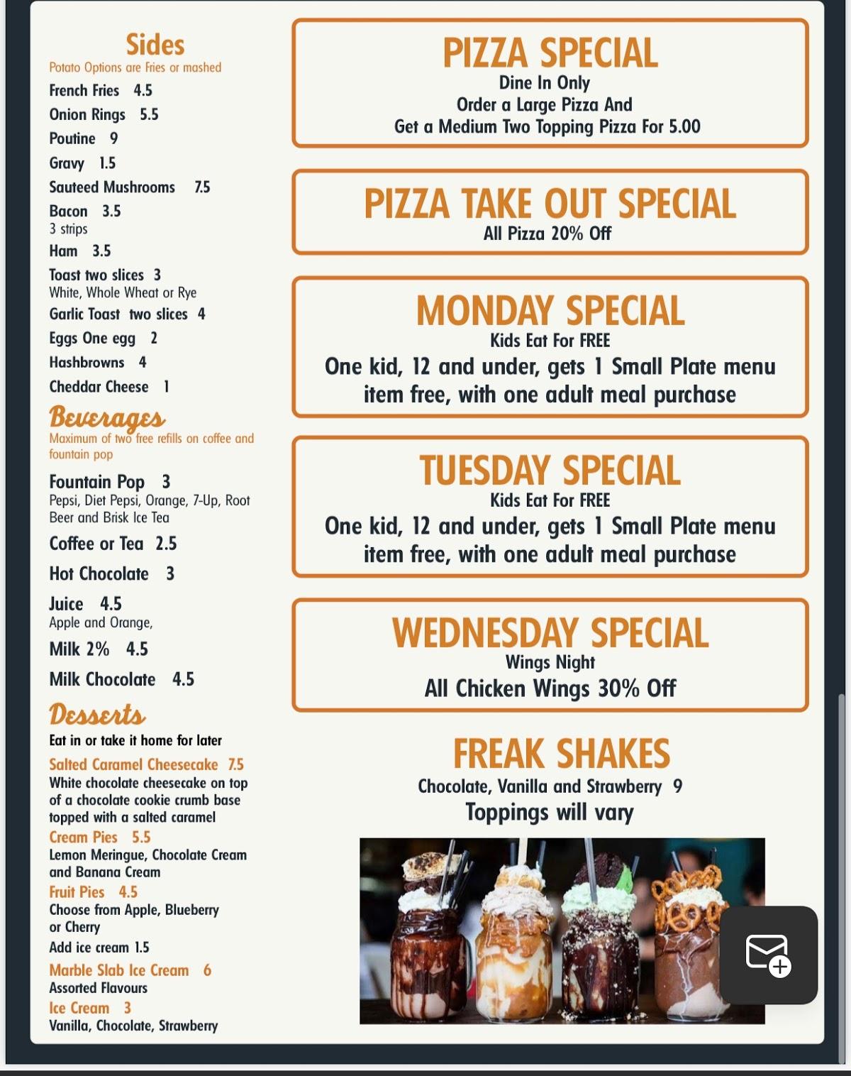 Menu at Smitty's Family Restaurant - Rycroft, Rycroft