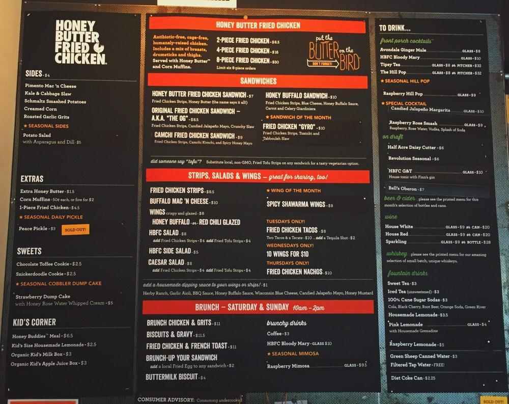 Honey Butter Fried Chicken Menu – XBVYA