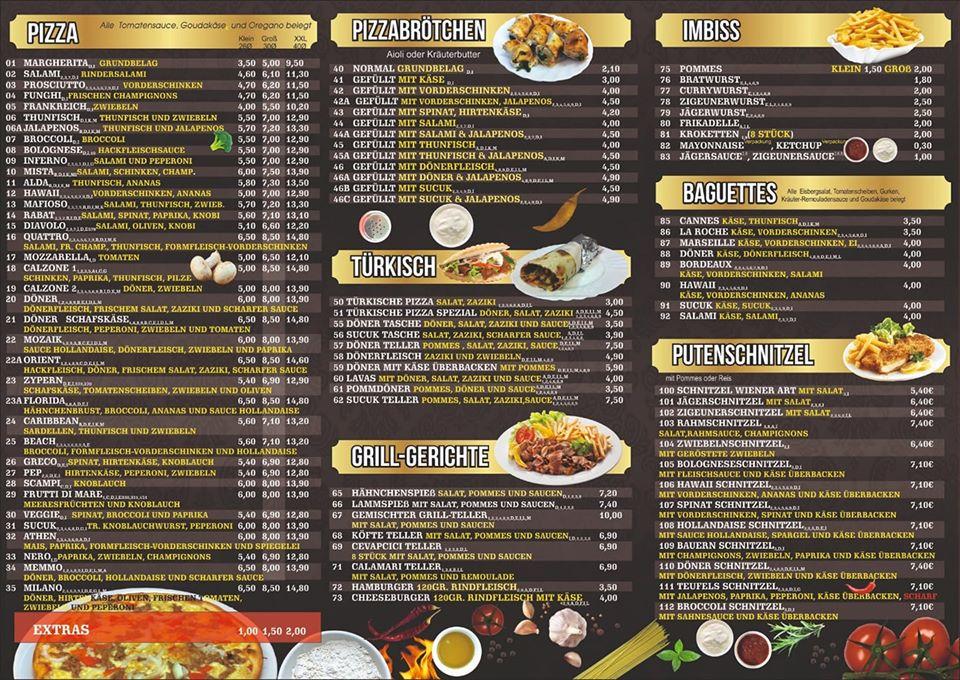 Menu at Pizza Mozaik Wuppertal, Wuppertal