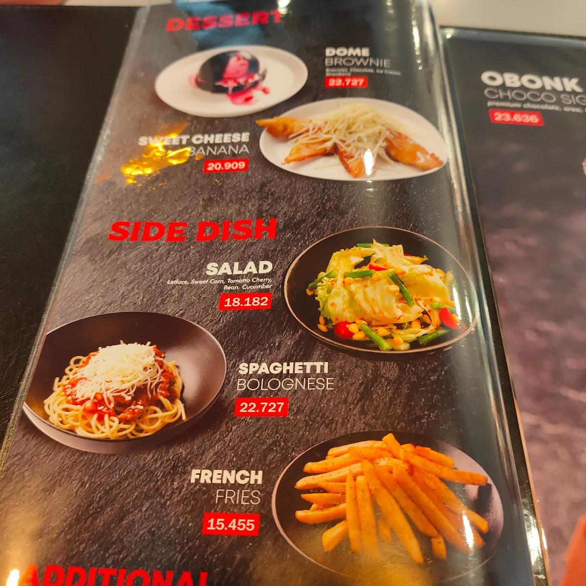 Menu at The Obonk Steak & Ribs restaurant, Depok