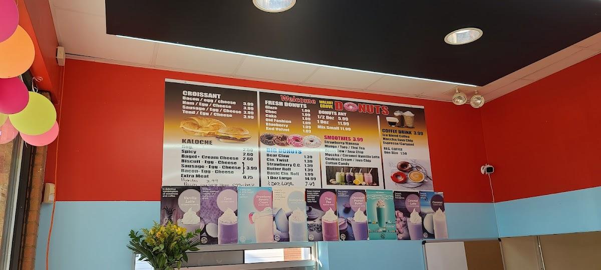 Menu at Walnut Grove Donuts pub & bar, Walnut Grove