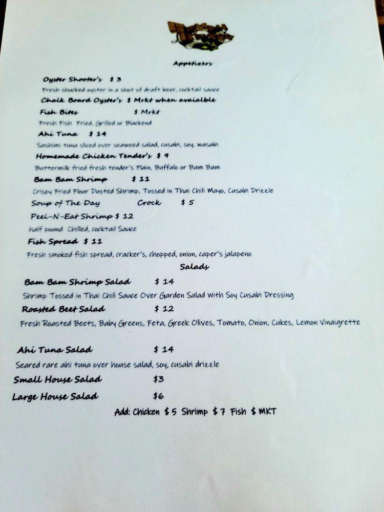 Menu at Bayou Bistro restaurant, Tarpon Springs
