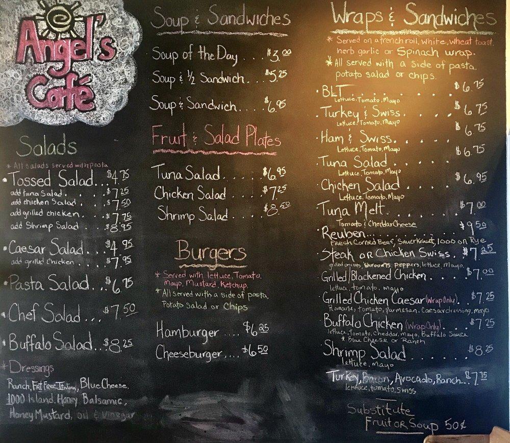 Menu at Angel’s Cafe (Brunswick), Brunswick