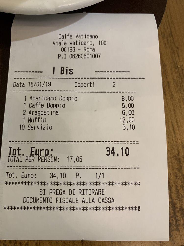 Speisekarte von Caffè Vaticano pub & Bar, ROM, viale