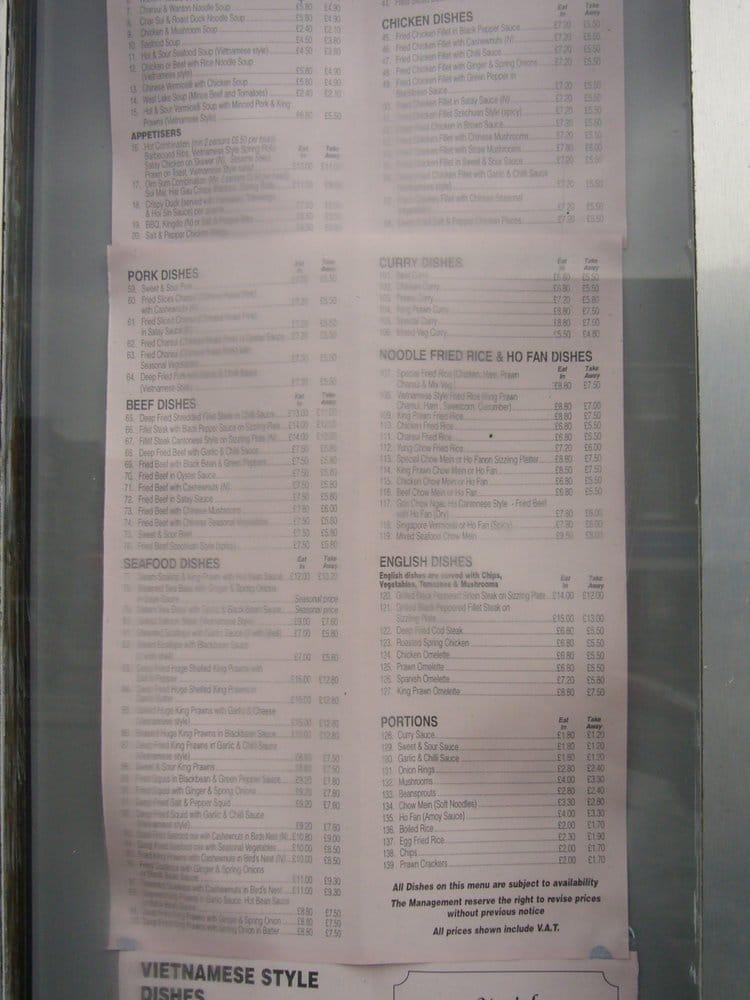 Menu at Fung Lok Chinese Vietnamese Restaurant, Liverpool, 55 Allerton Rd