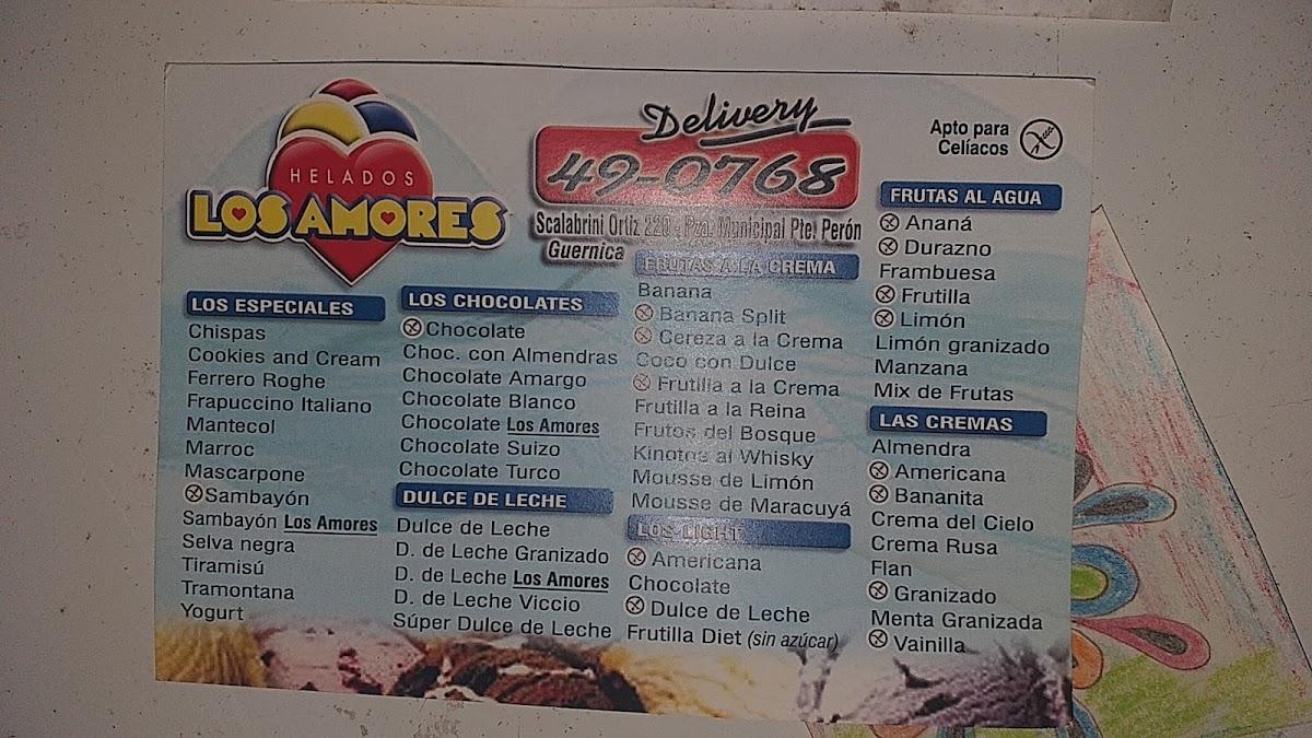 Menu at Los Amores, Presidente Peron