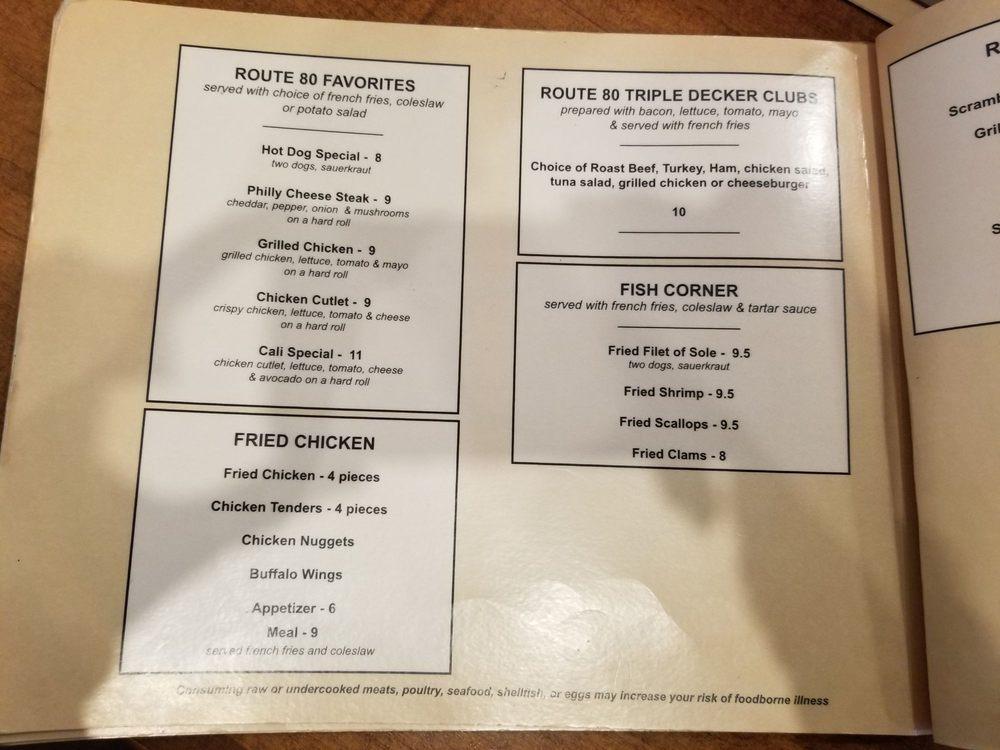 Menu at ROUTE 80 CAFE, East Haven