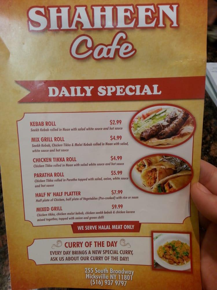 Menu at Shaheen Restaurant, Hicksville