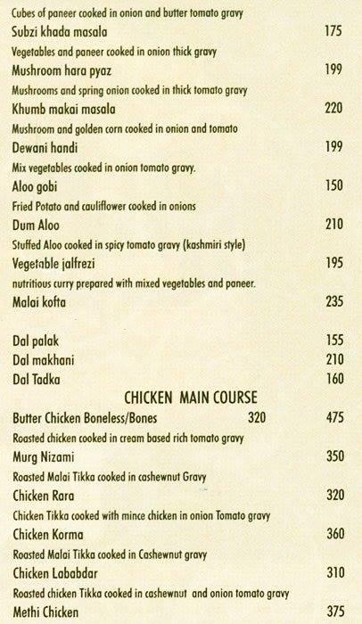 Menu at Tughlaq Restaurant Gurgaon Gurugram, Gurugram
