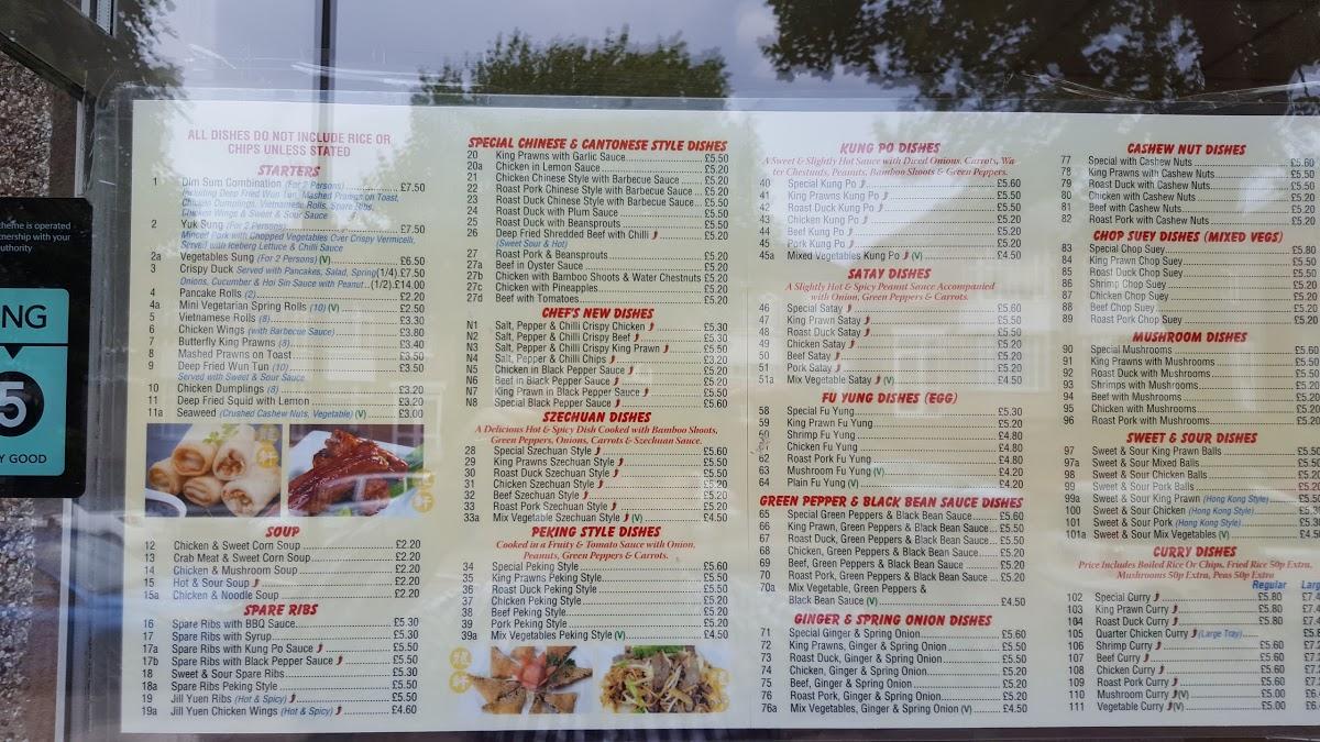 Menu at Dragon Inn fast food, Coventry, 139 Barker's Butts Ln
