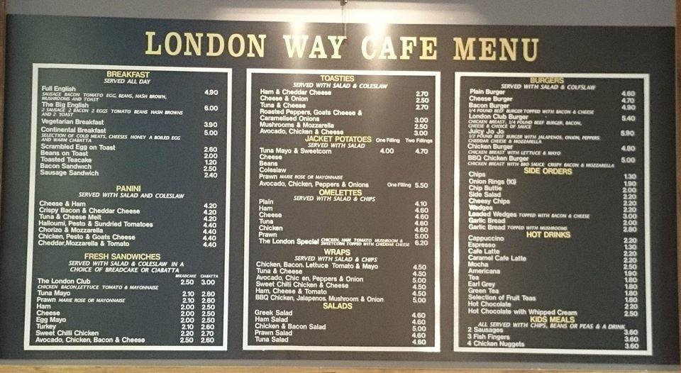 Menu at London Way Cafe, Hull