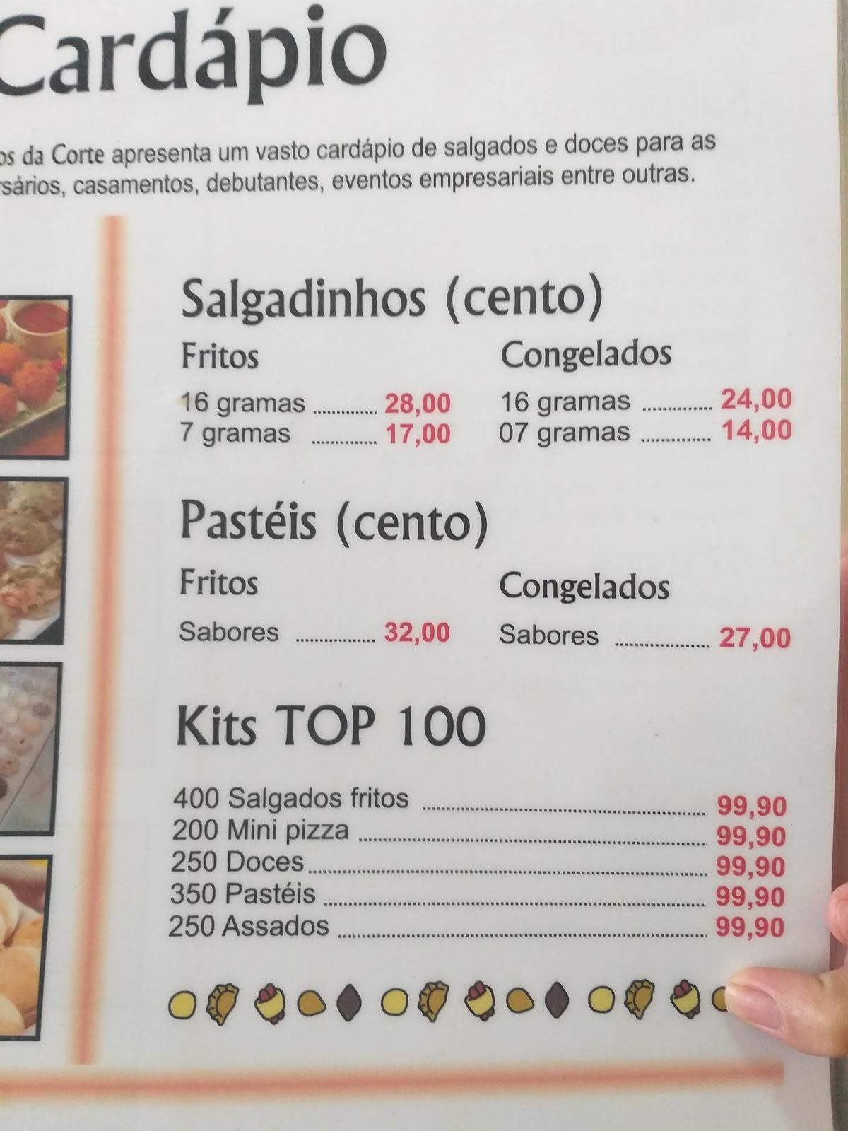 Carta del pub y bar Salgados da Corte, Brasília, St. Hab. Vicente Pires ...
