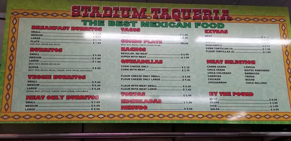 Menu at Stadium Liquors, San Jose