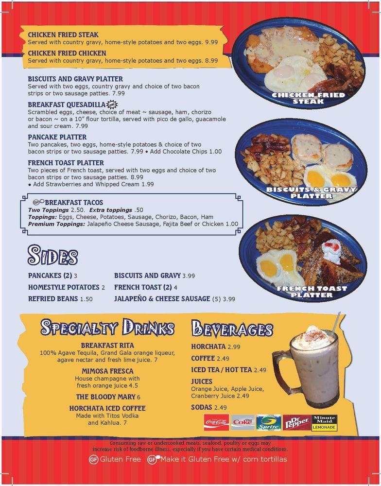 Menu at MasFajitas Mexican Restaurant, Georgetown, Williams Dr #102