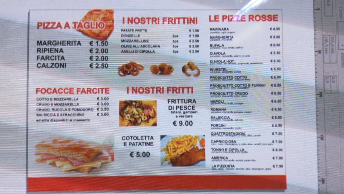 Menu da Pizzosta ristorante, Follonica