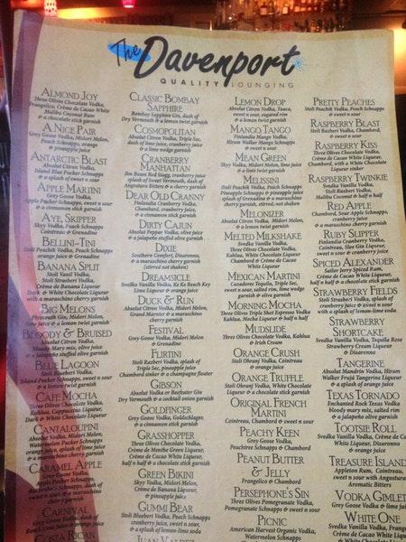 Menu at The Davenport pub & bar, Houston