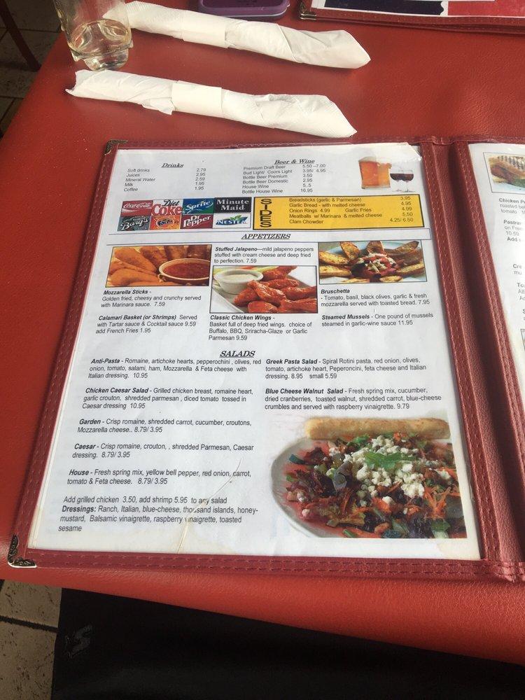Menu at Pizmo Cafe, Pismo Beach