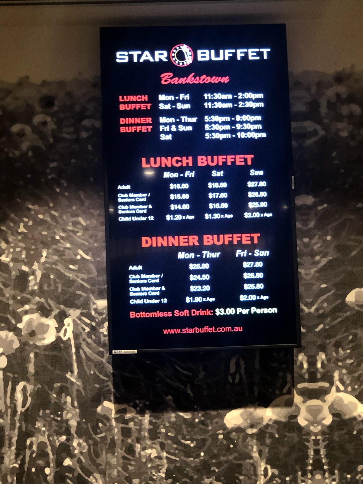 Menu at Bankstown Star Buffet restaurant, Bankstown, 1 Meredith St