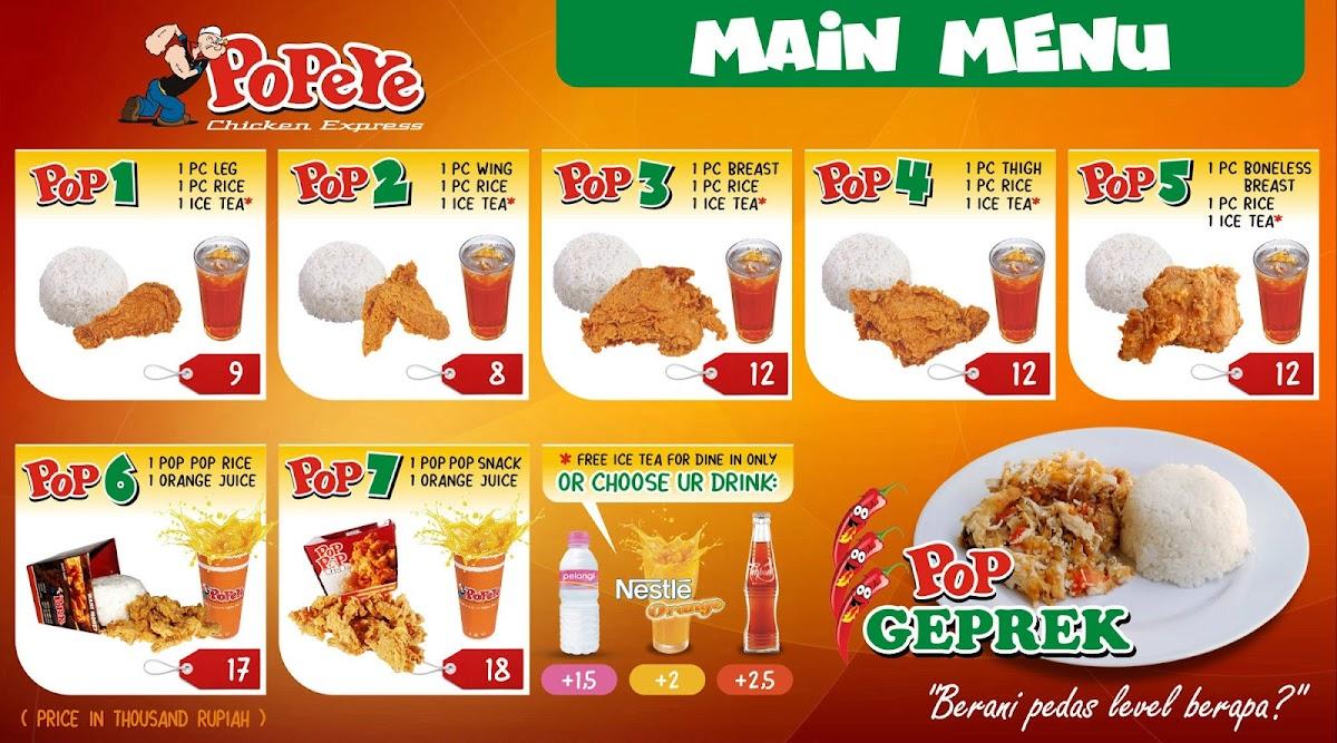 Menu at Popeye Chicken Express restaurant, Salatiga, Jl. Taman Pahlawan ...