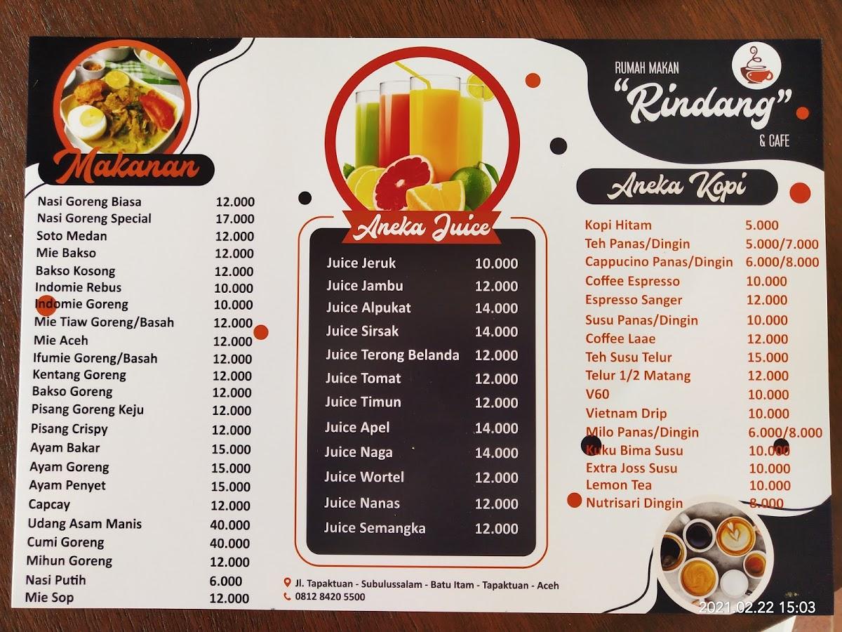 Carta de Rumah Makan "Rindang" dan Cafe, Tapak Tuan
