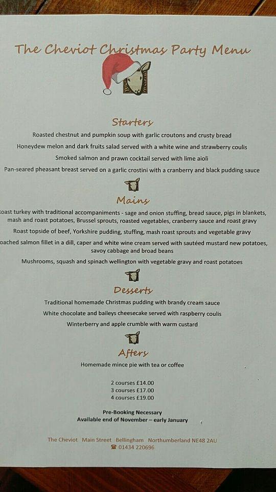 Menu at The Cheviot pub & bar, Bellingham