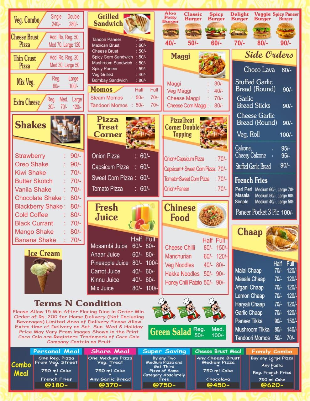 Menu at Best Pizza, Sirsa