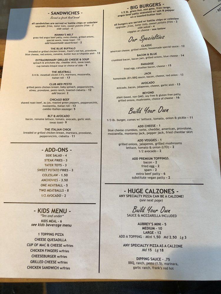 Menu at Mamma Celeste's Gastropub & Pizzeria, Sparks