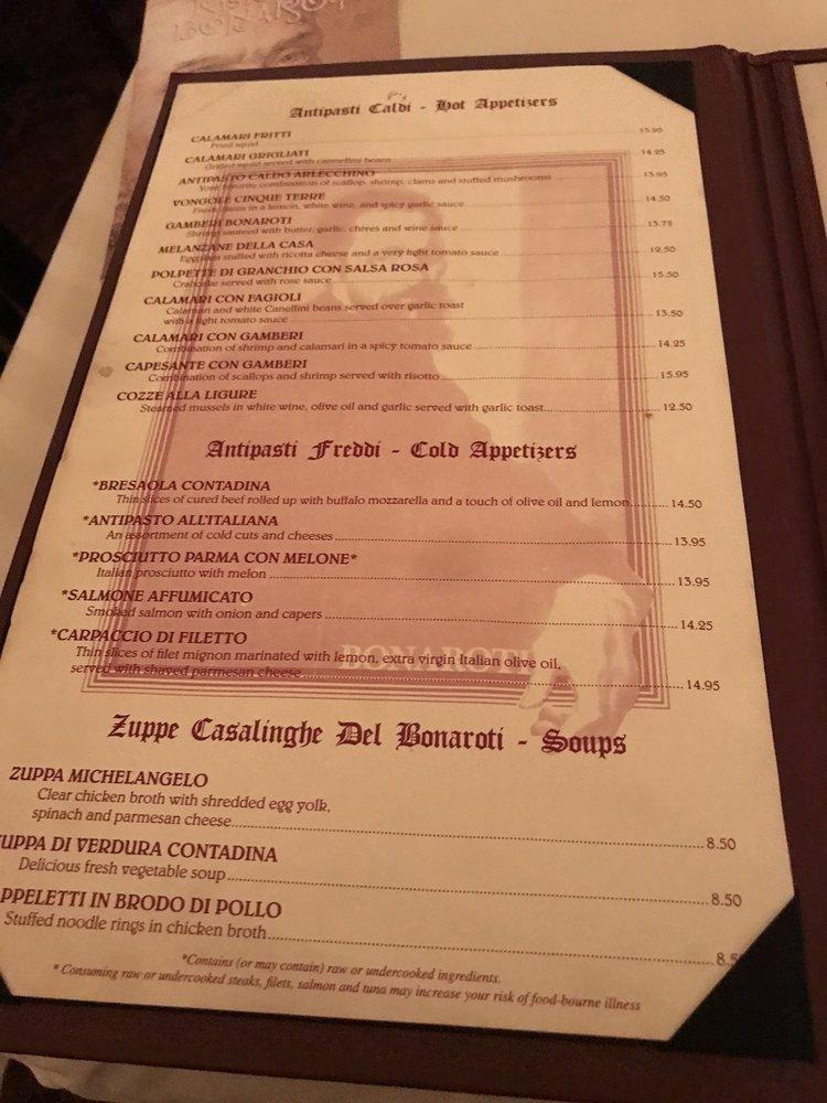 Carta del pub y bar Ristorante Bonaroti, Vienna