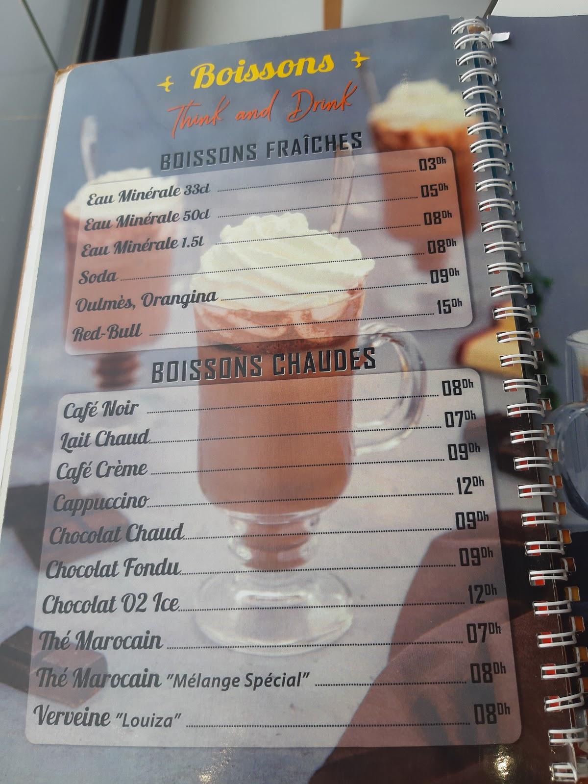Menu au Café O2 Ice, Tinejdad