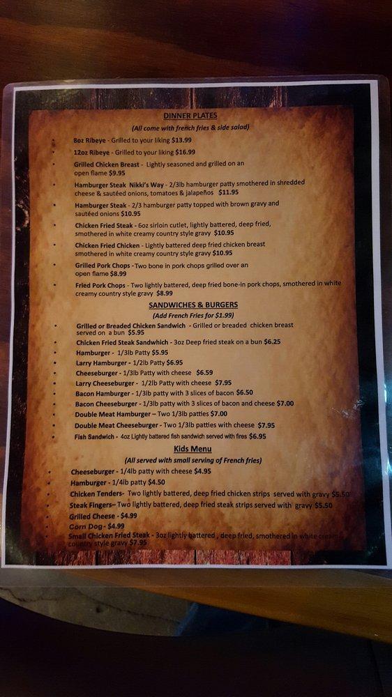 Menu at Circleville Store restaurant, Taylor, 600 State Hwy 95