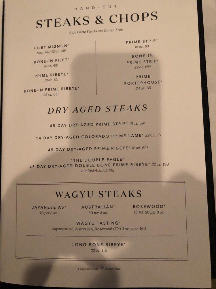 Menu at Del Frisco's Double Eagle Steakhouse, Greenwood Village