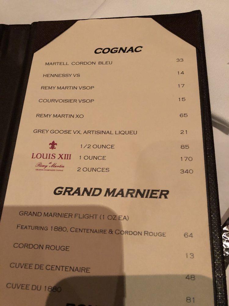 Menu at La Luce restaurant, Orlando