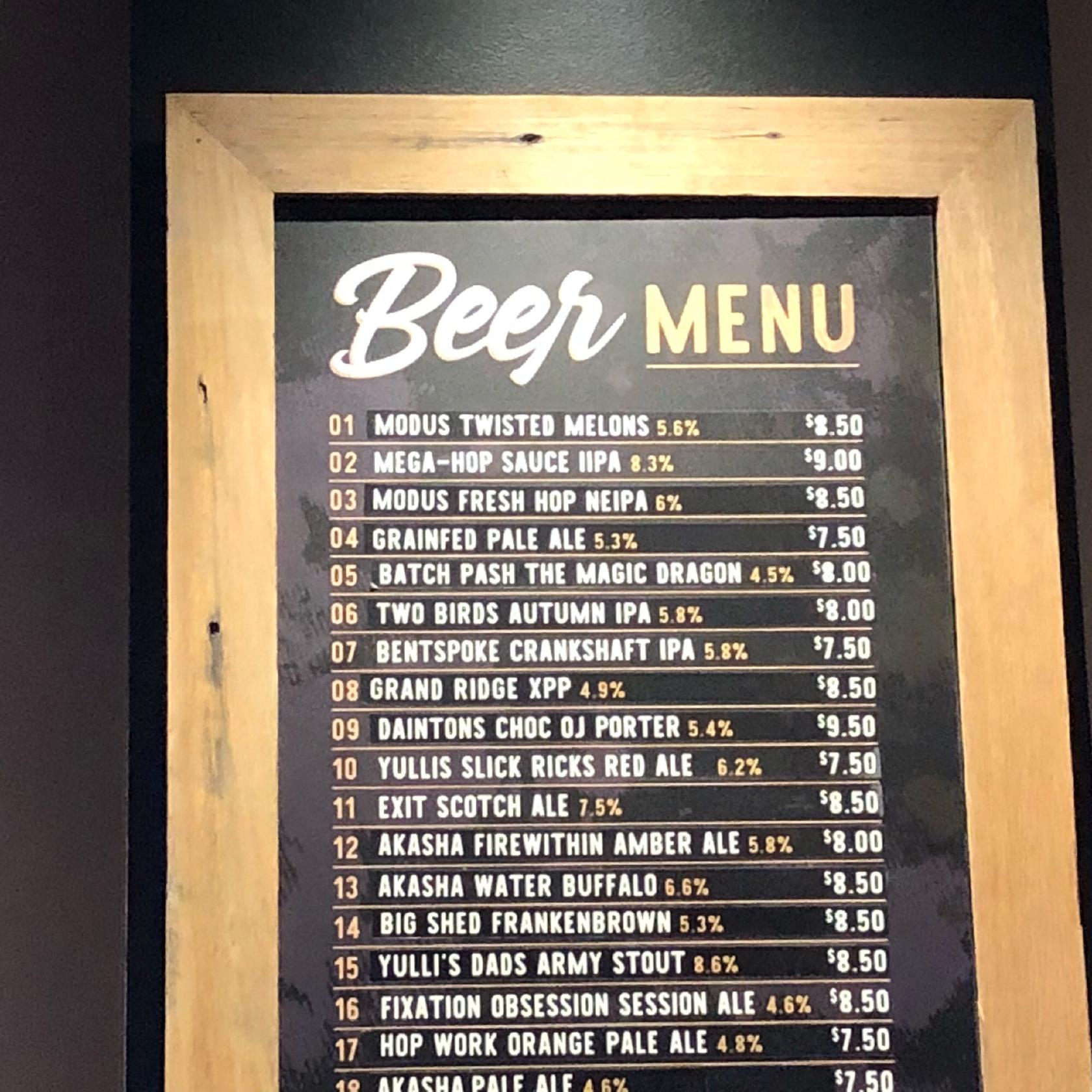 Menu at Mary Ellen Hotel restaurant, Merewether