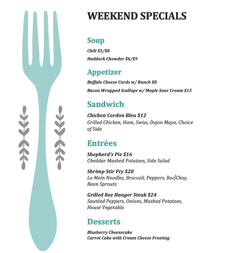 Menu at The River Tap & Grill pub & bar, Hollis