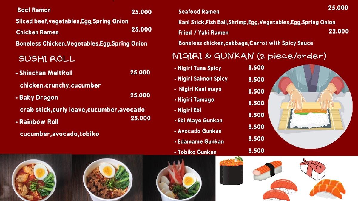 Menu at ShinChan - Japanese Fusion restaurant, South Jakarta