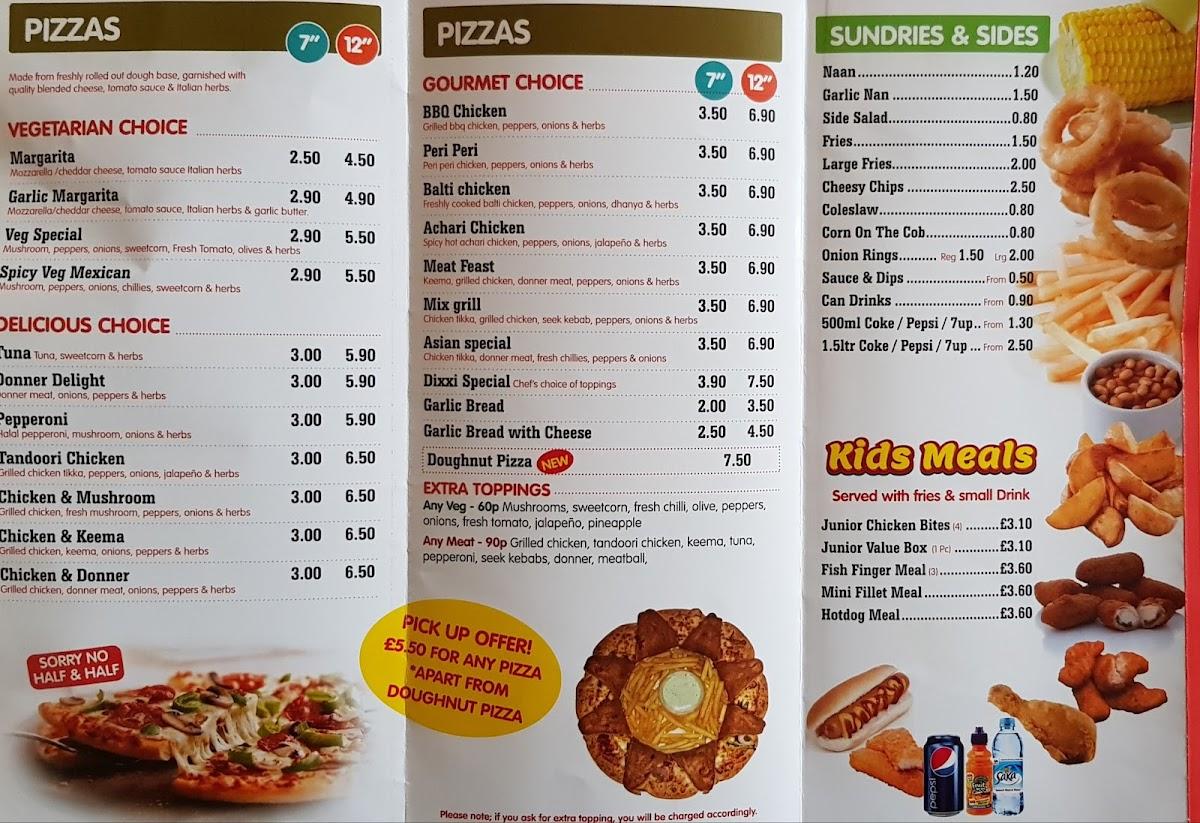 Menu at Dixxi Express fast food, Batley