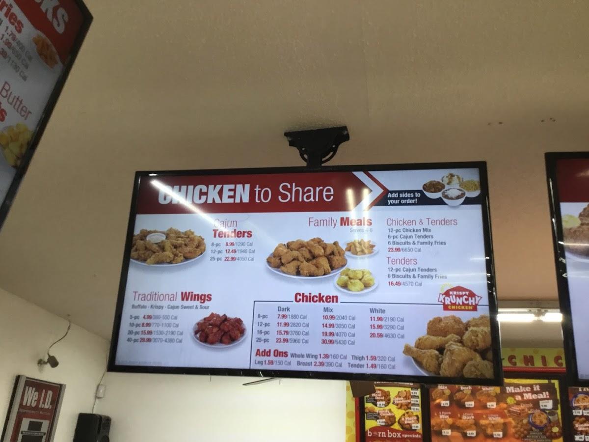 Menu at Krispy Krunchy Chicken restaurant, Newnan, 867 Corinth Rd