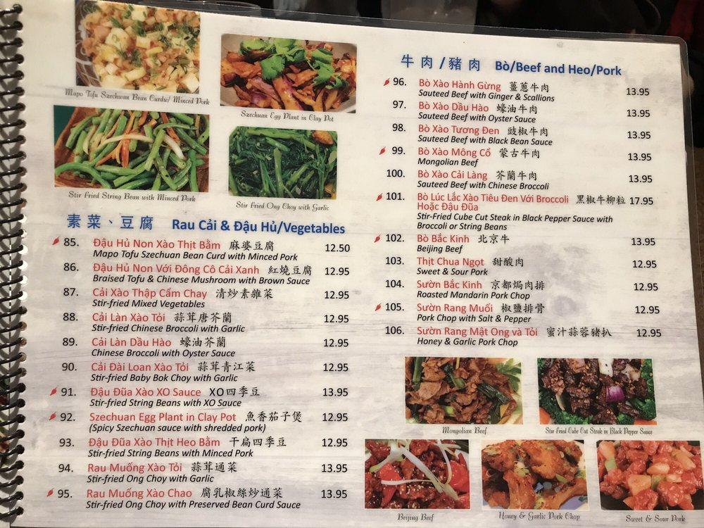 Menu at Phở Kim Long Restaurant, Las Vegas, W Spring Mountain Rd