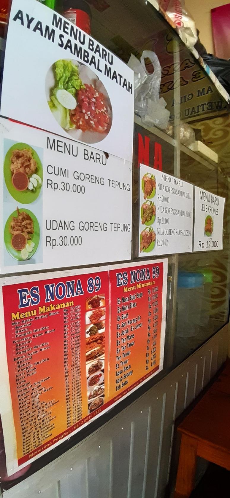 Menu at Es Nona Ayam Kremes 89 restaurant, Bekasi Regency