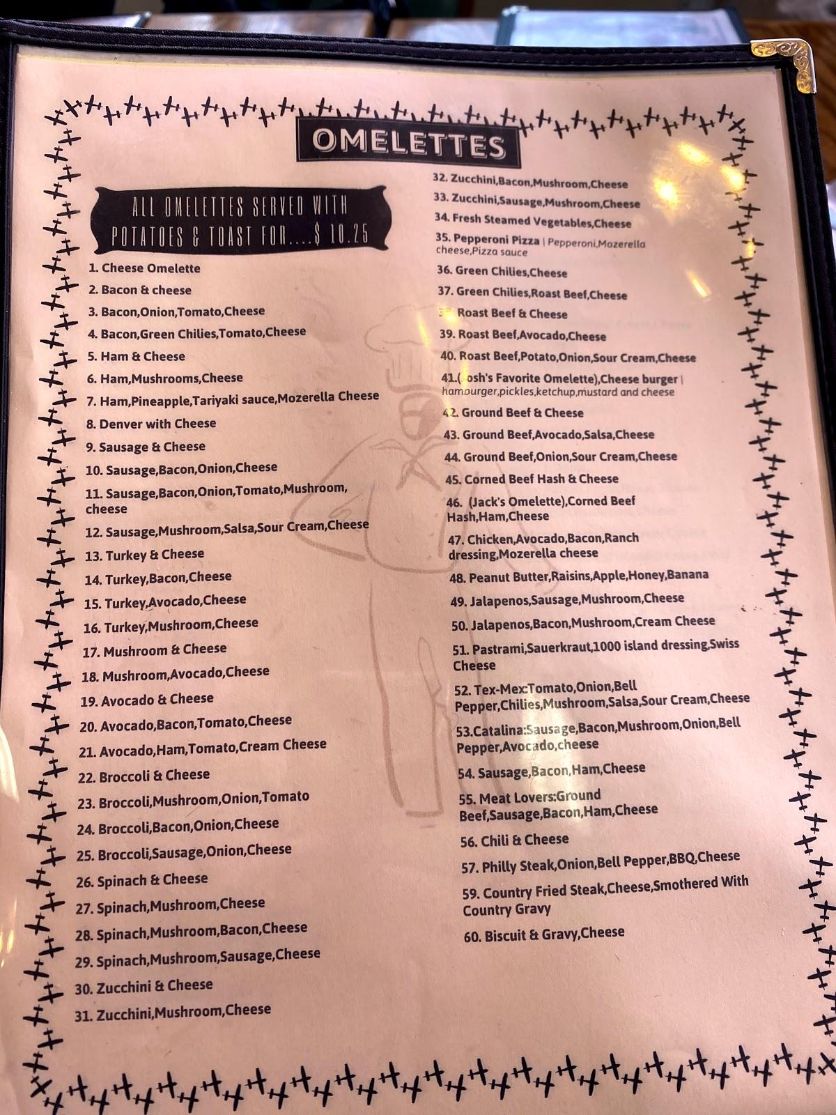 Menu at Foxy's Landing & Restaurant, California City