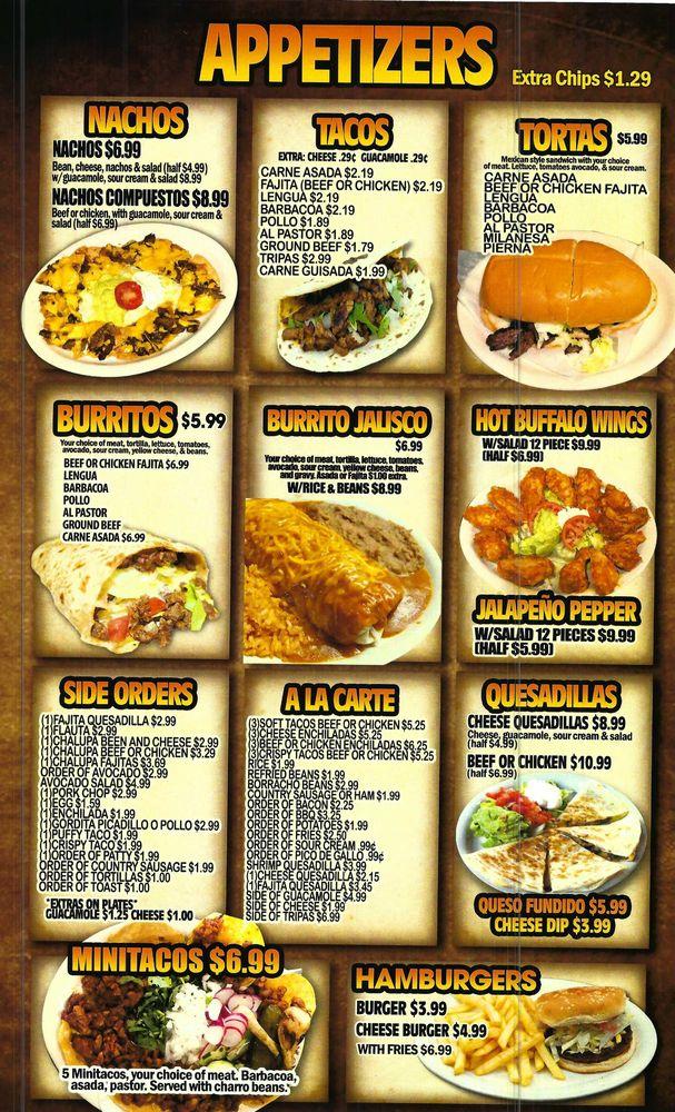 Menu at Mi Mexico Restaurant Jalisco Style # 2, San Antonio