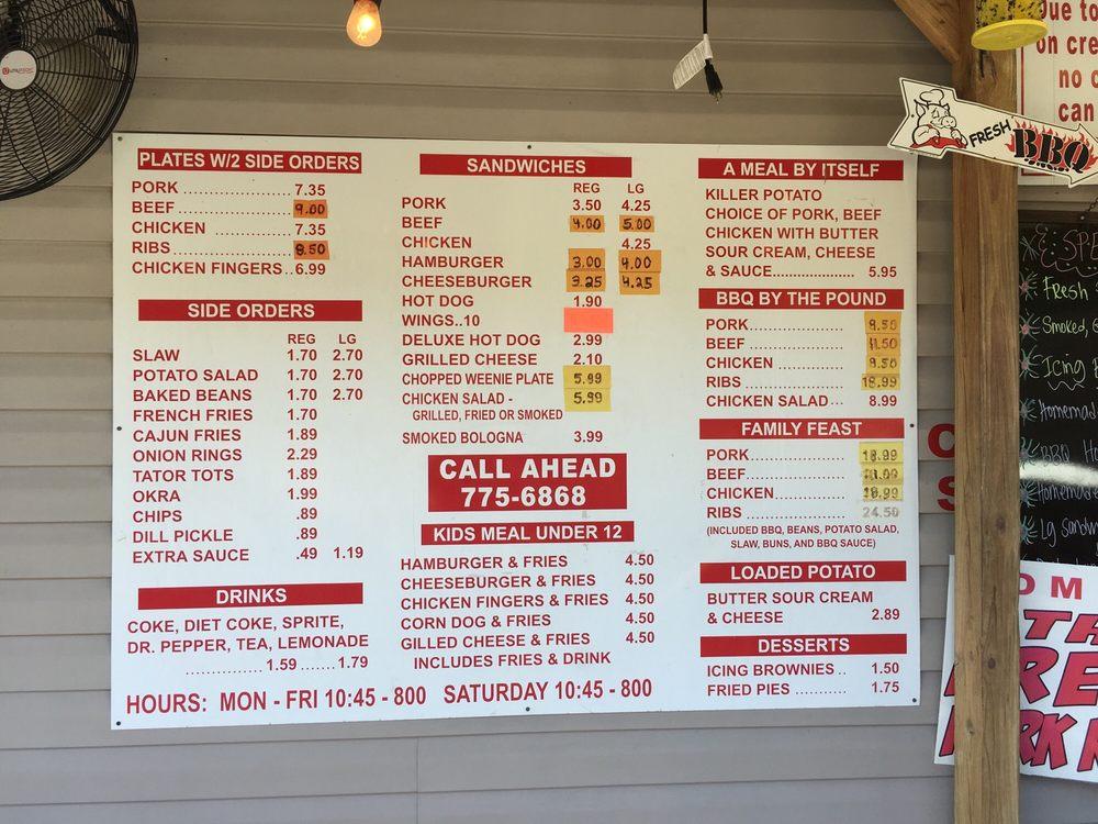 Menu at MO MO's Bar BQ, Dayton