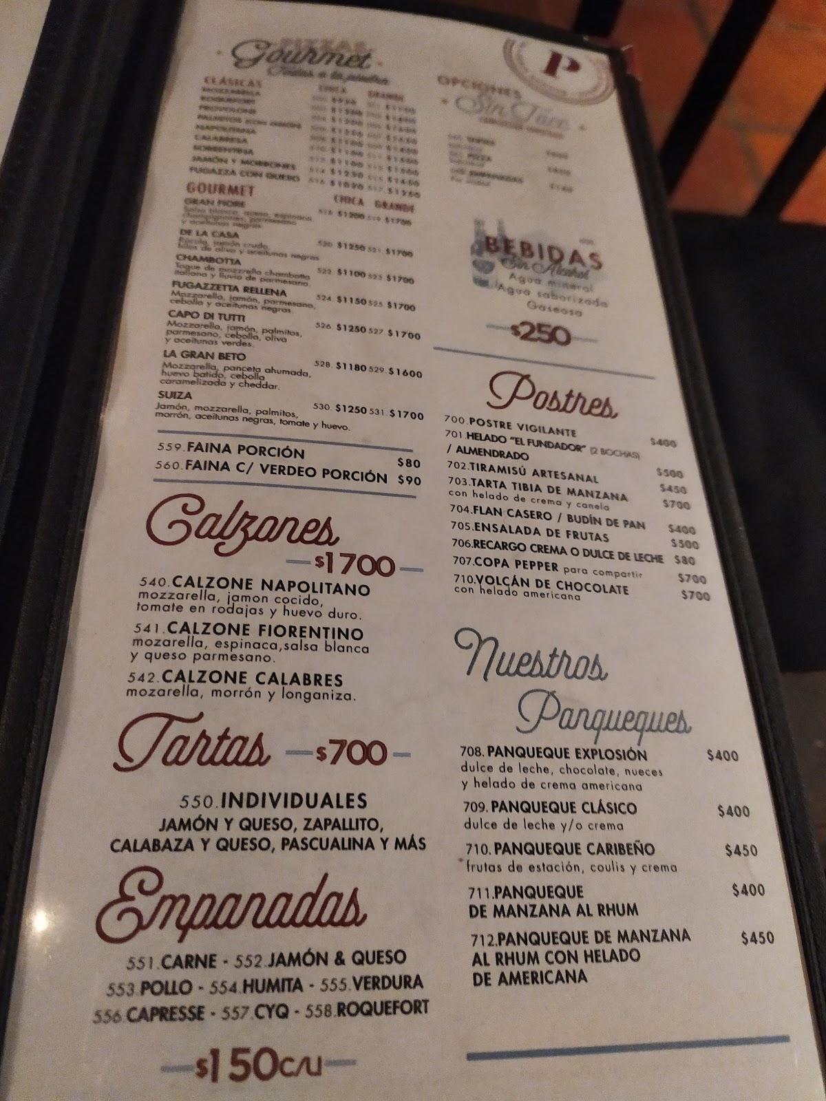 Carta del restaurante Pepper Morón, Morón