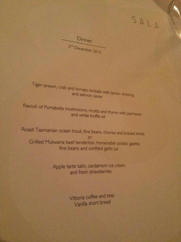 Menu at Sala Restaurant, Makati, 6752 Ayala Ave
