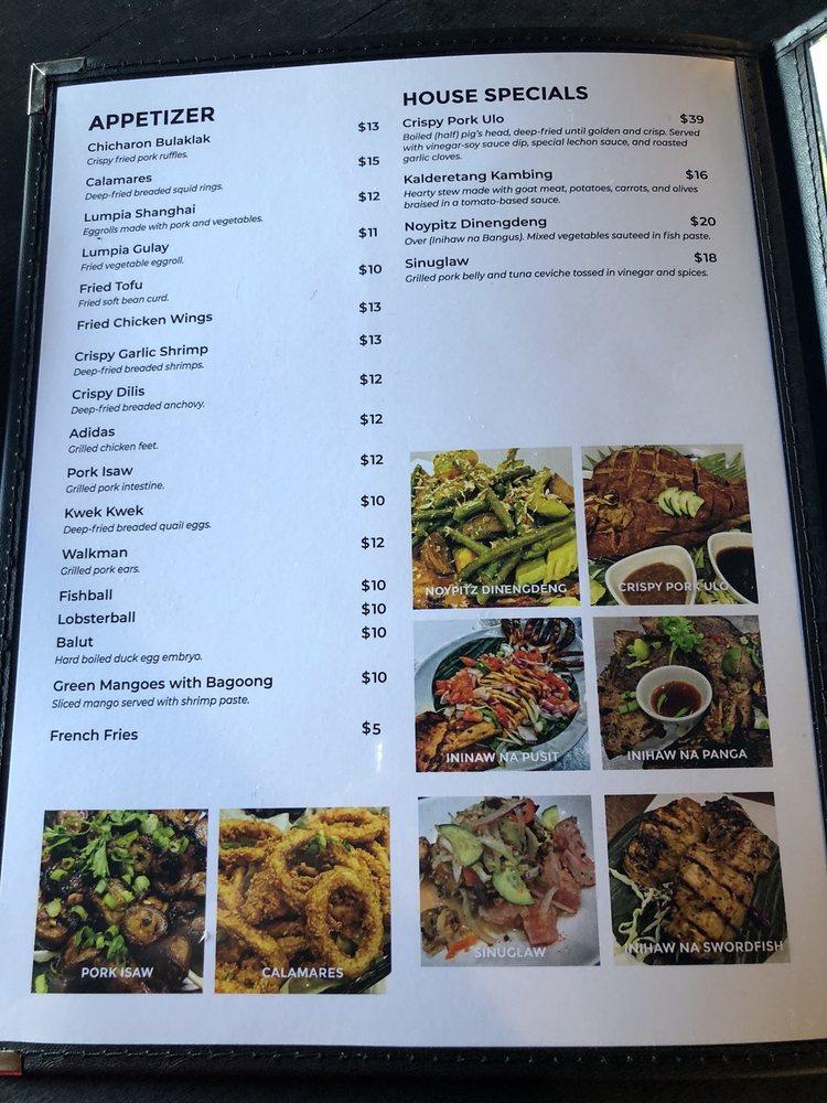 Menu at The Noypitz Bar & Grill, Los Angeles