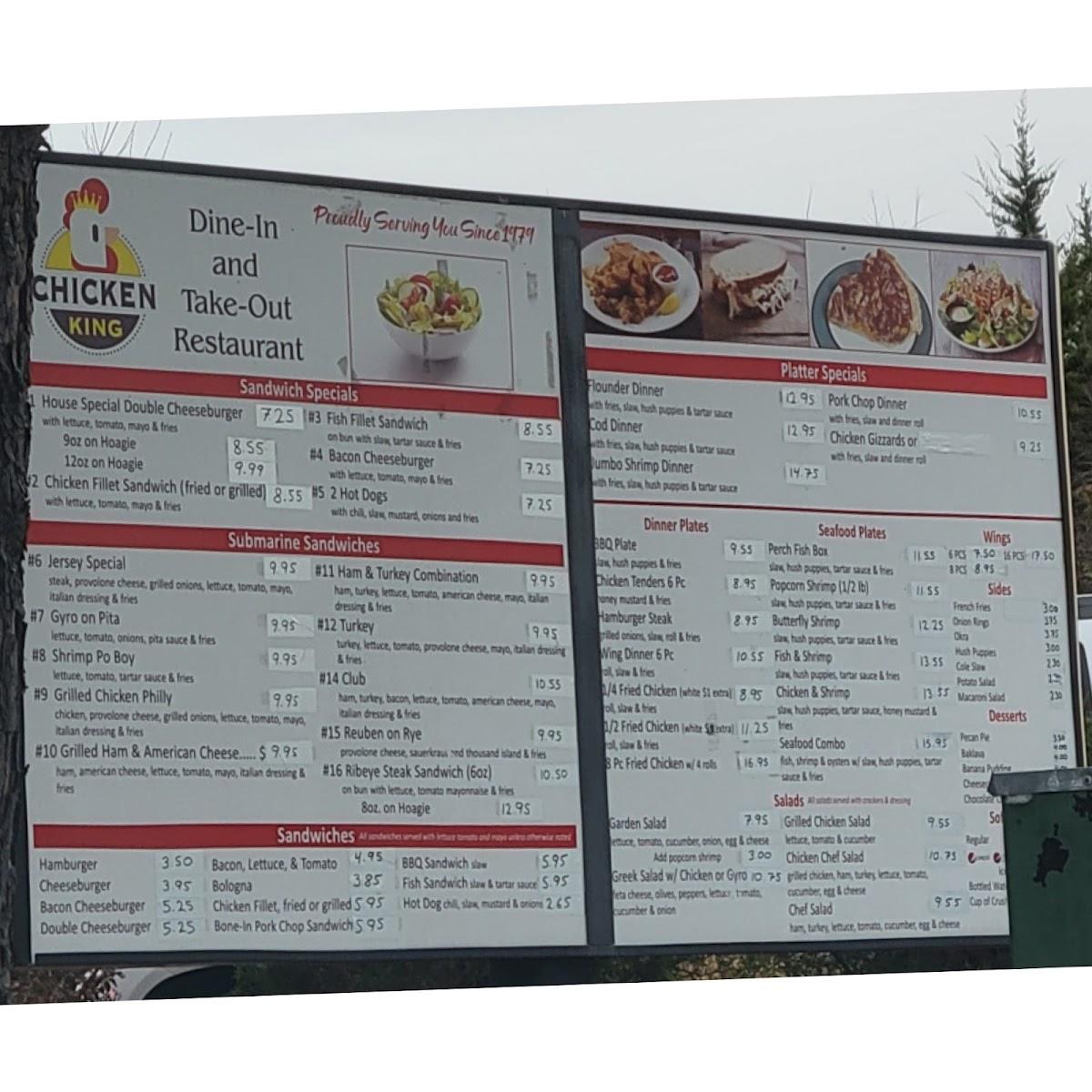 Menu at Chicken King restaurant, Charlotte, General Dr