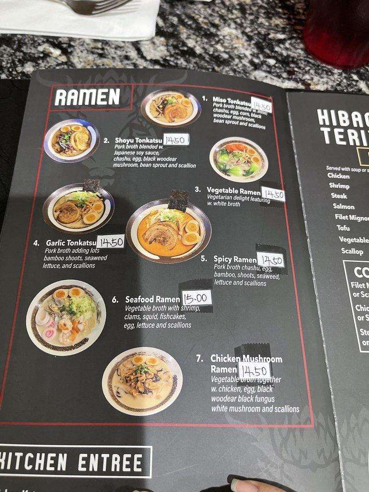 Menu at Kirin restaurant, Davison