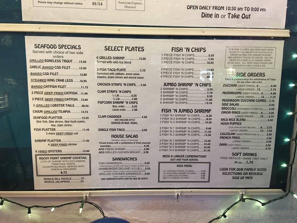 Menu at Knock Kneed Lobster restaurant, Phoenix
