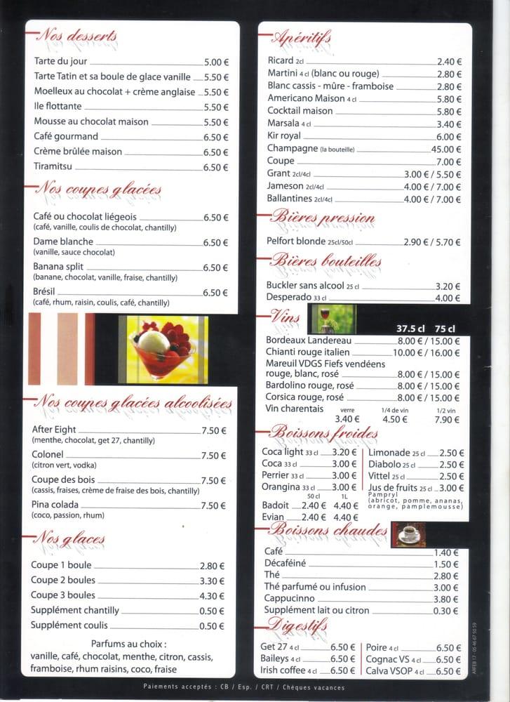 Menu au Le Milano pizzeria, Châtelaillon-Plage