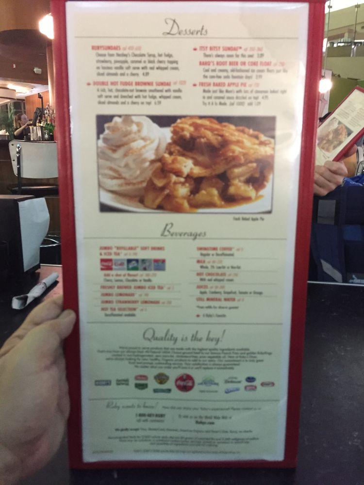Menu at Ruby's Diner restaurant, Santa Ana, 18601 Airport Way